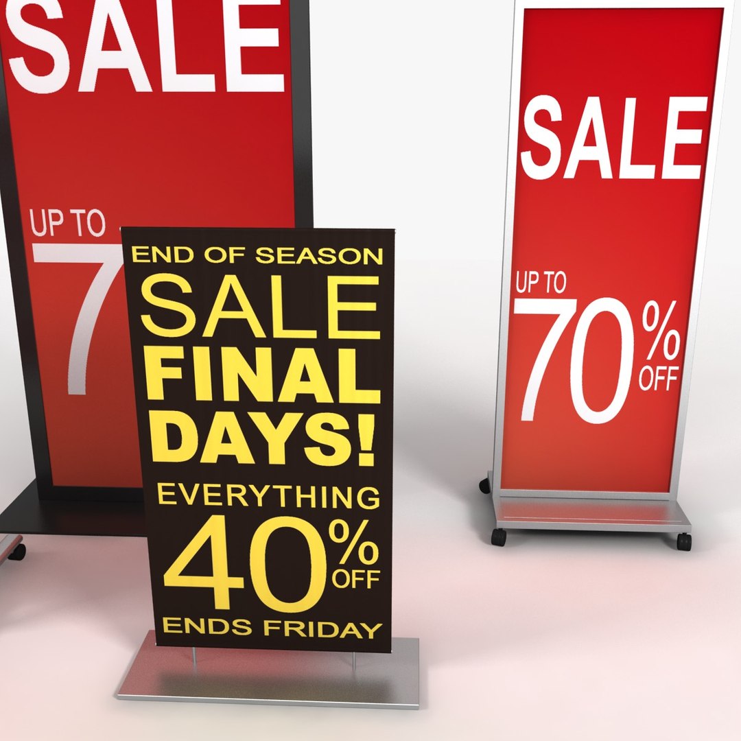 3d Retail Floor Signage 01 Model