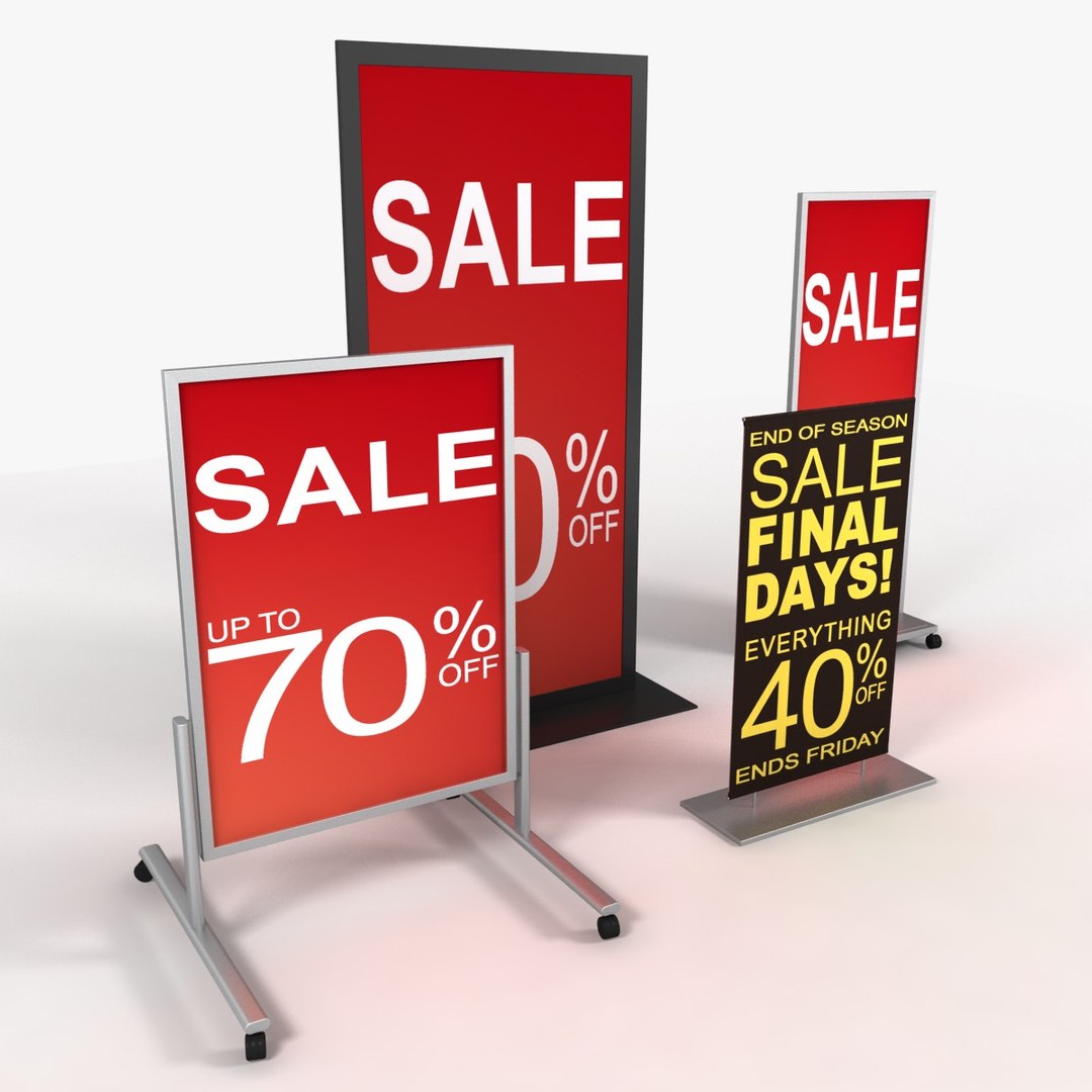 3d Retail Floor Signage 01 Model