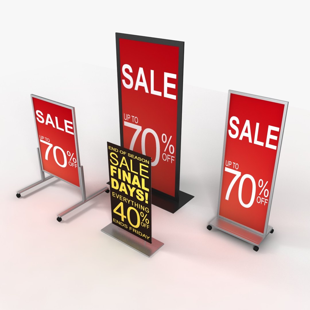 3d Retail Floor Signage 01 Model