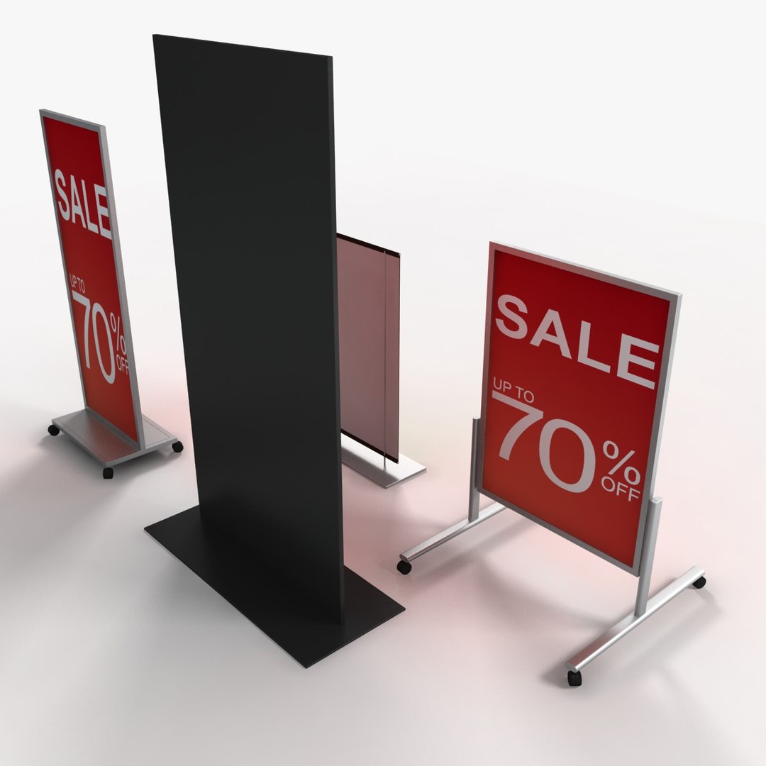 3d Retail Floor Signage 01 Model