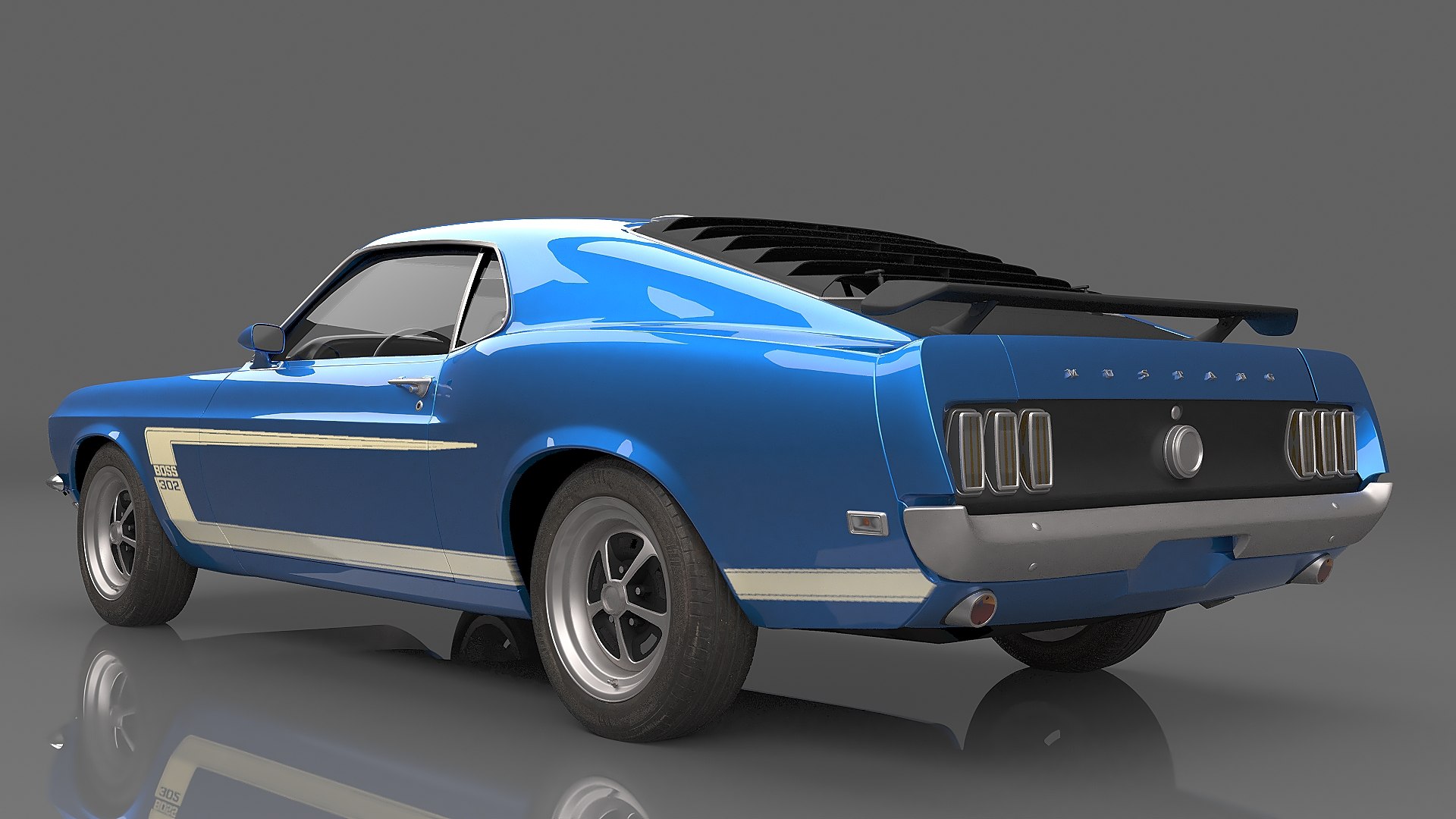 1969 Ford Mustang Boss 302 MkI Model - TurboSquid 2216288