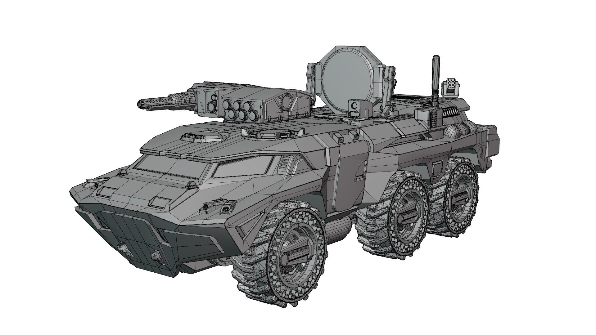 Sci-Fi APC - Command Vehicle - Wheeled Tank 3D Model - TurboSquid 1881960