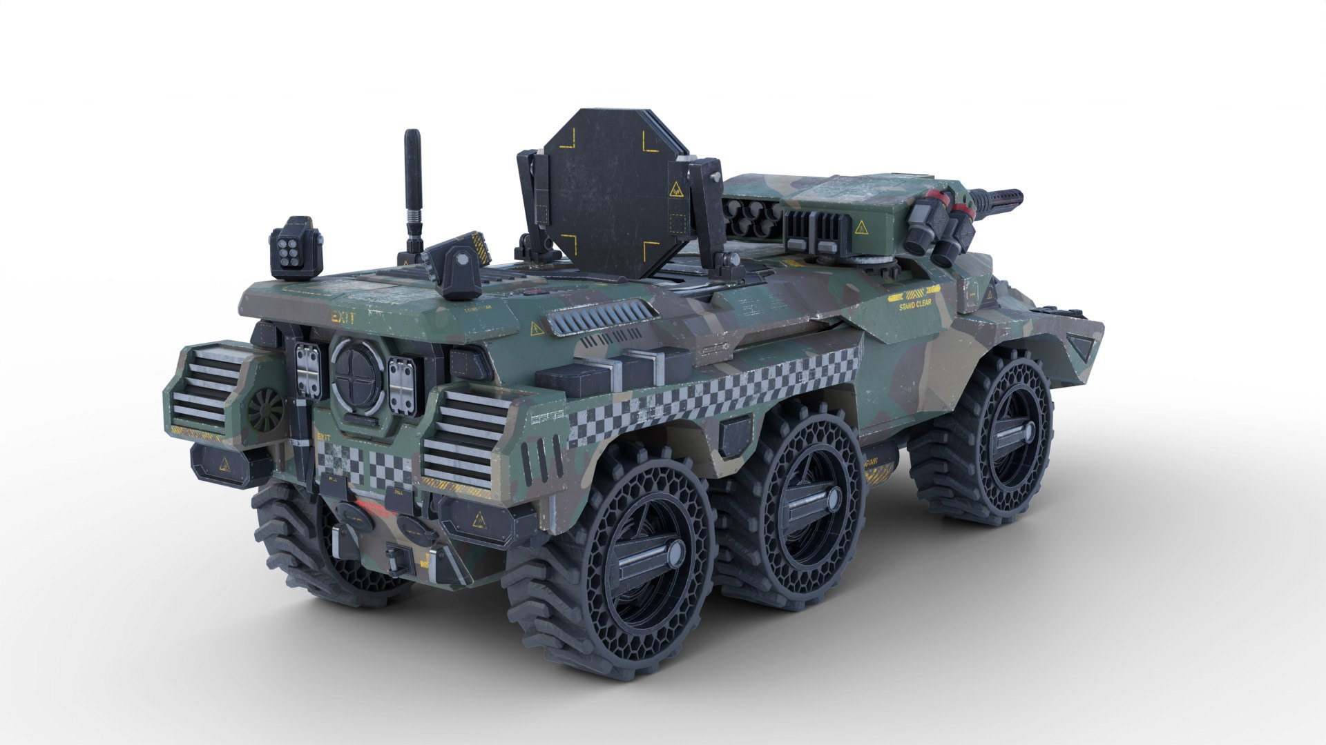 Sci-Fi APC - Command Vehicle - Wheeled Tank 3D Model - TurboSquid 1881960