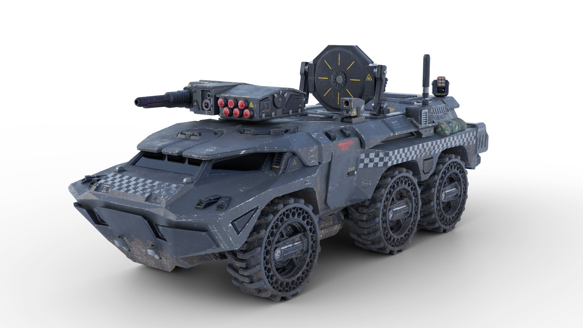 Sci-Fi APC - Command Vehicle - Wheeled Tank 3D Model - TurboSquid 1881960
