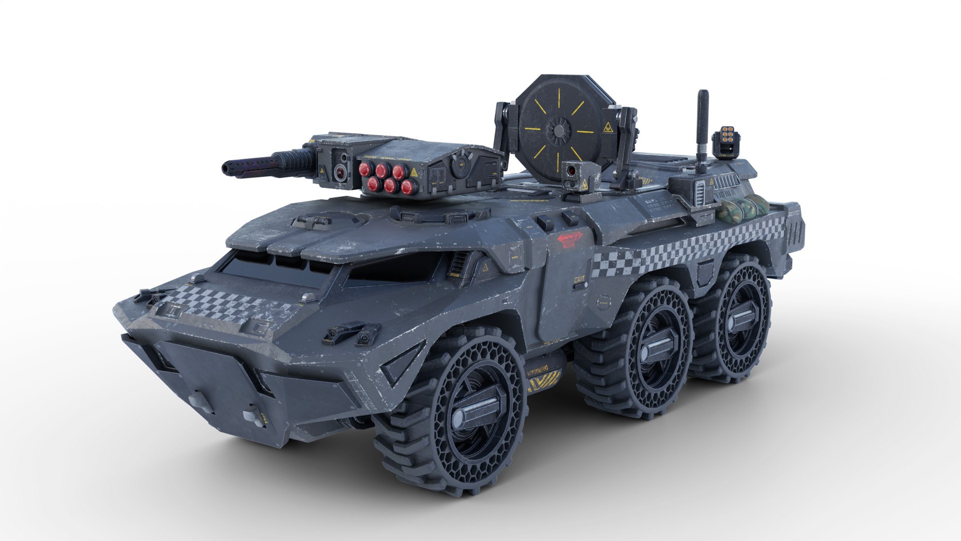 Sci-Fi APC - Command Vehicle - Wheeled Tank Modelo 3D - TurboSquid 1881960