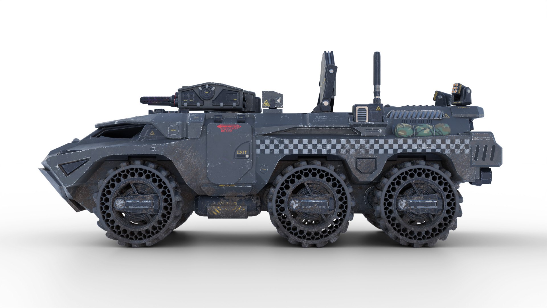 Sci-Fi APC - Command Vehicle - Wheeled Tank 3D Model - TurboSquid 1881960