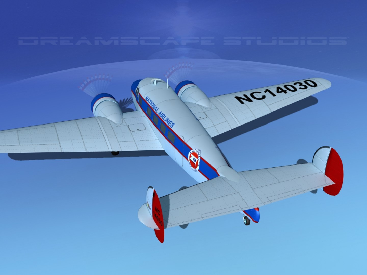 propellers lockheed l10 electra 3d model