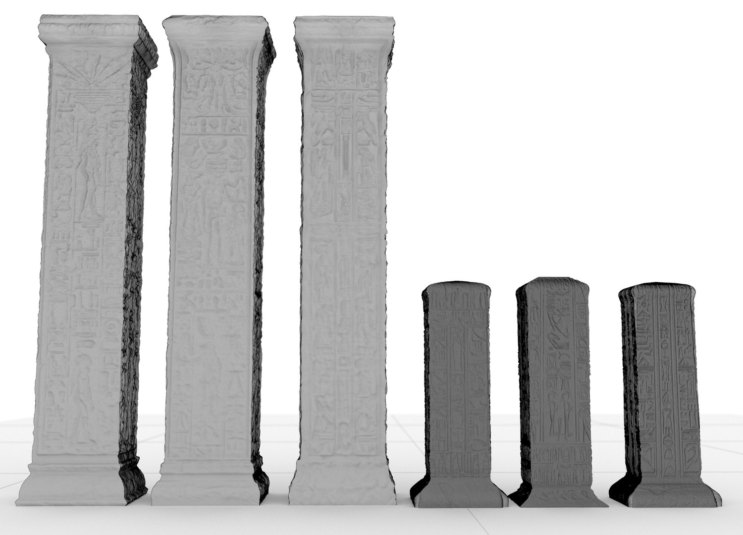 3D Egyptian Pillars Pack Model - TurboSquid 2192401