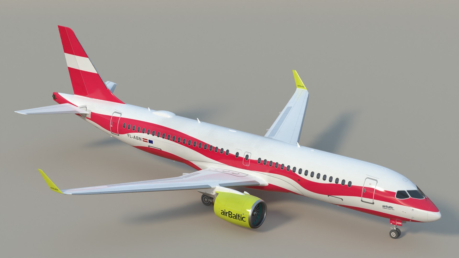 3D AirBaltic Airbus A220 SC - TurboSquid 2258909