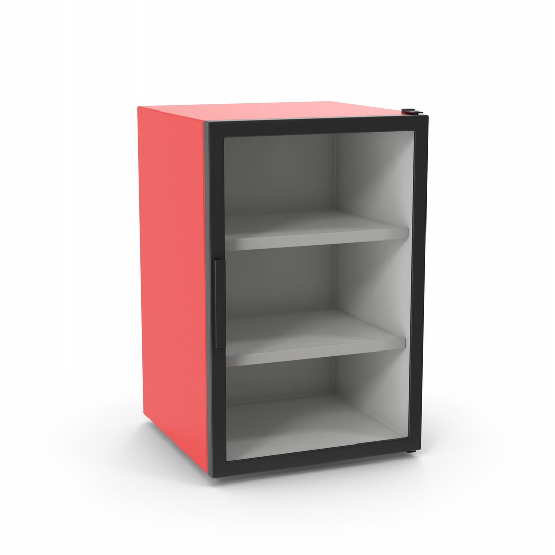 3D Red Mini Beverage Refrigerator - TurboSquid 2193963