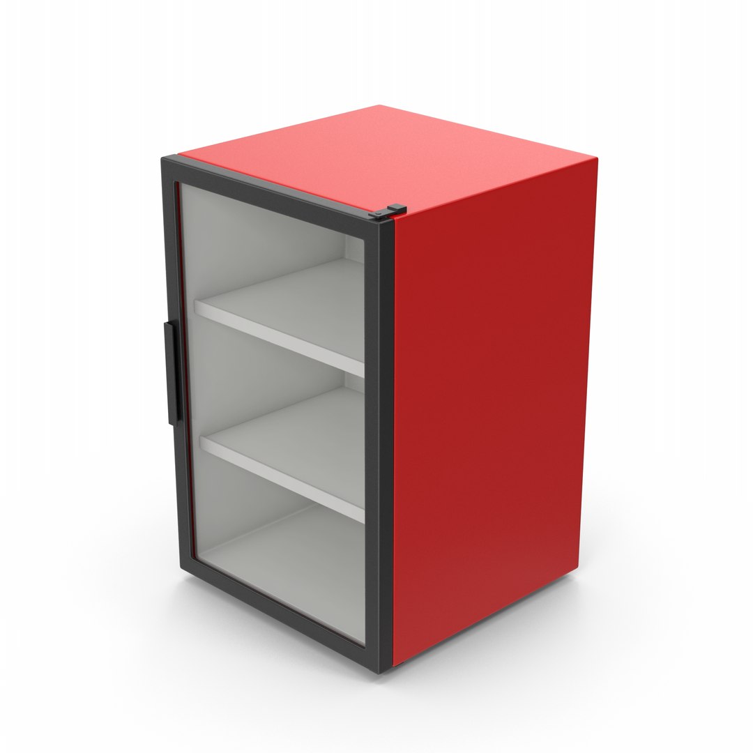 3D Red Mini Beverage Refrigerator - TurboSquid 2193963