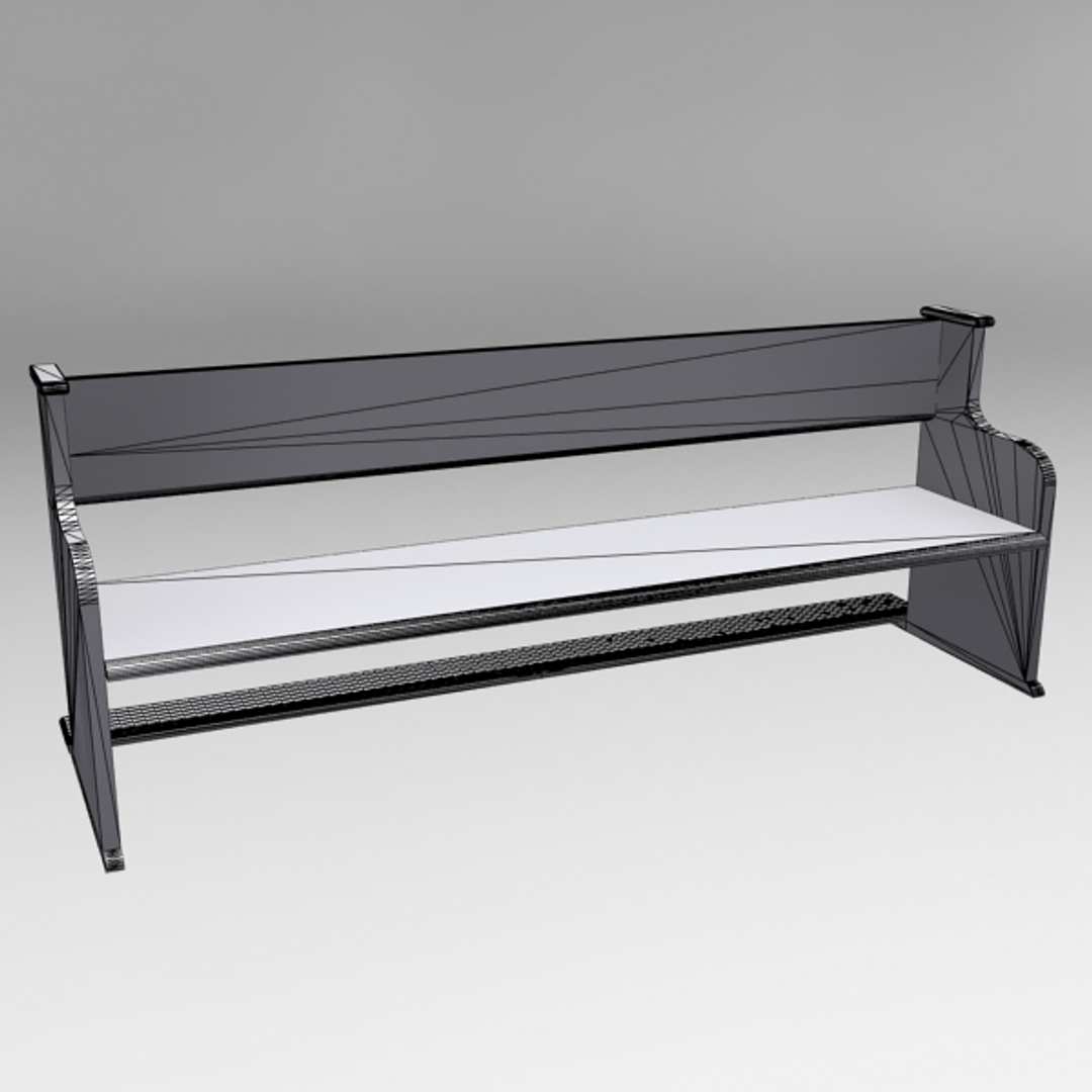church bench 3d max