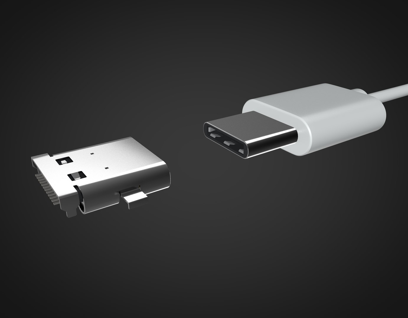 Usb Type C Male Female 3D - TurboSquid 1274134