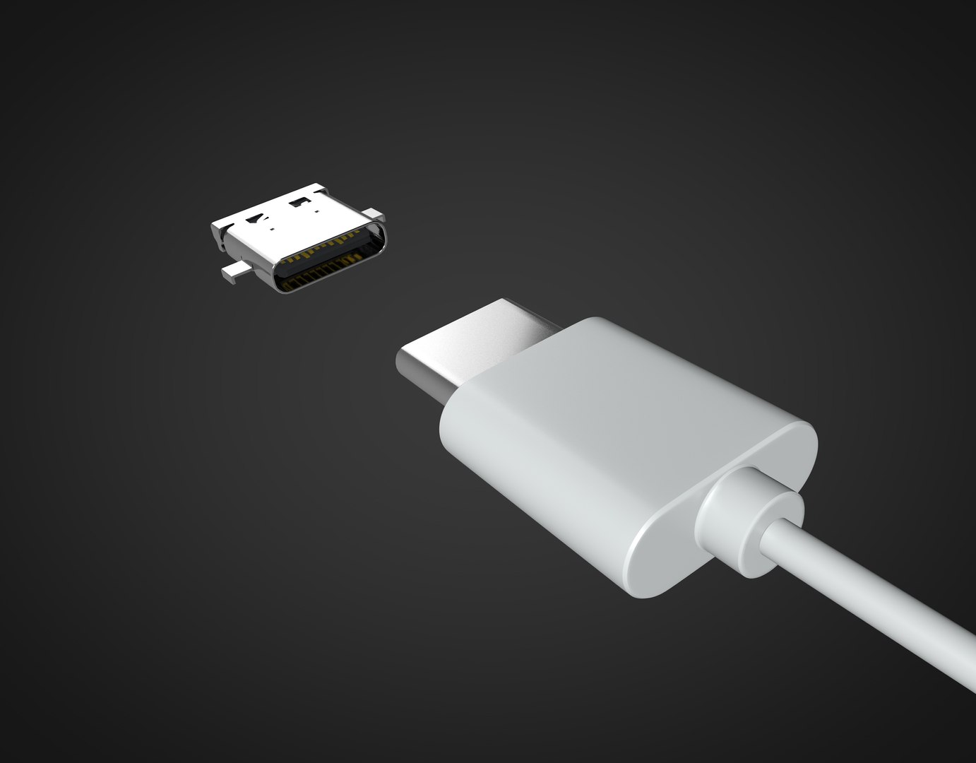 Usb Type C Male Female 3D - TurboSquid 1274134