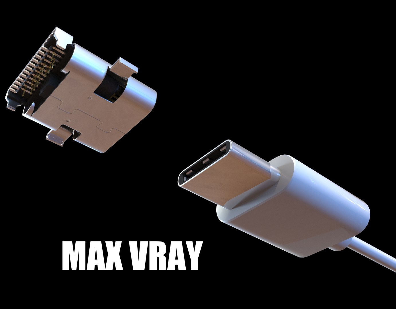 Usb Type C Male Female 3D - TurboSquid 1274134