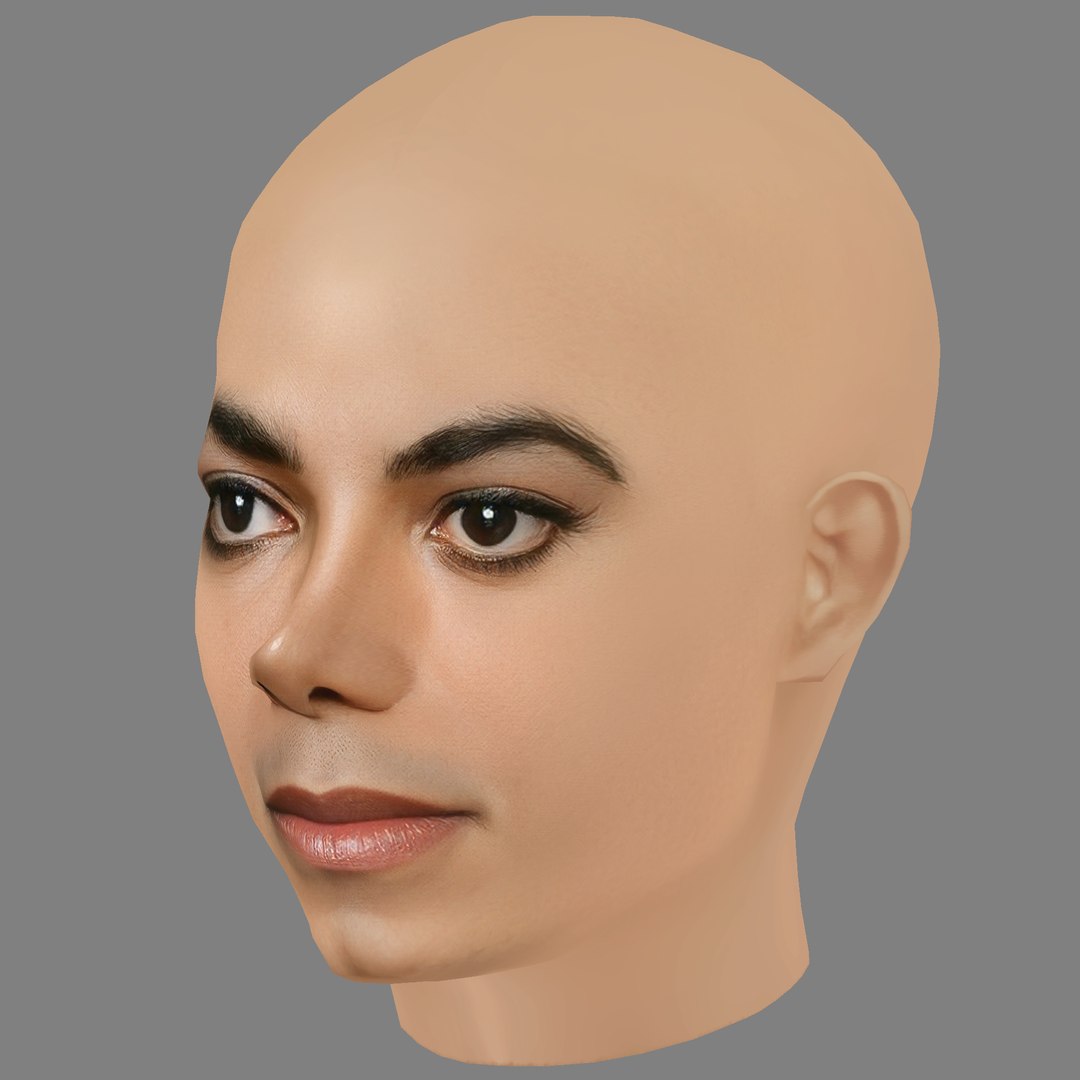 3D Michael Jackson Head - Low Poly Head For Game - TurboSquid 2436827