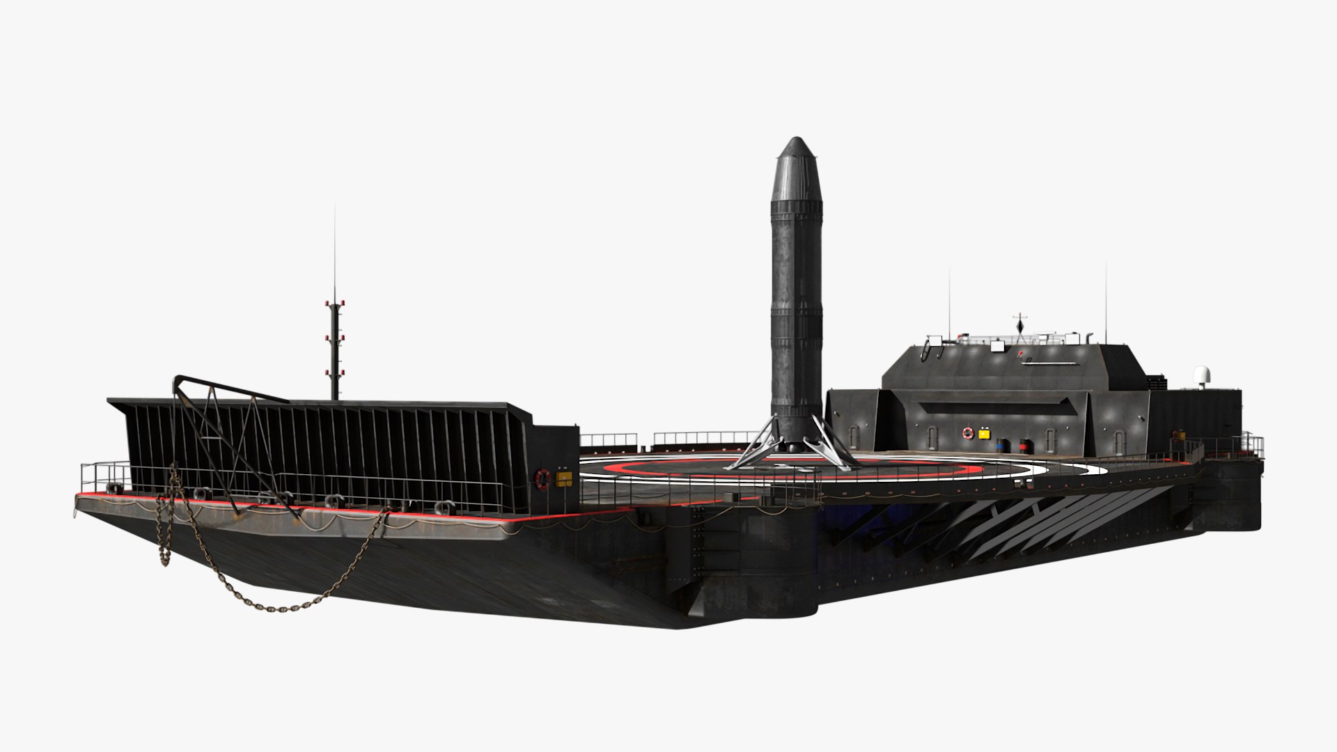Autonomous Rocket Landing Ship And Orbital Rocket Model - TurboSquid ...