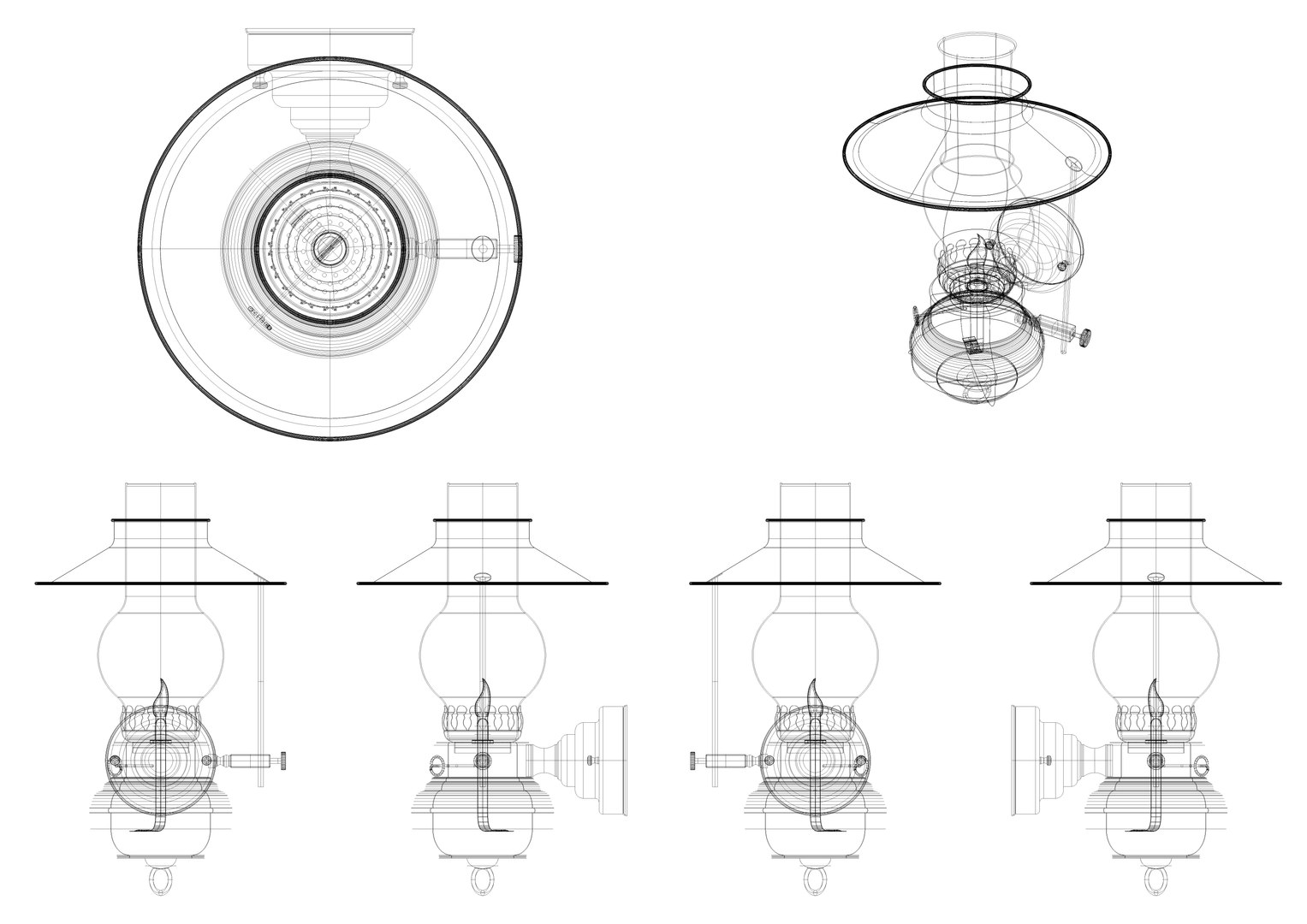 3D Vintage Kerosene Wall Lamp - TurboSquid 1964166