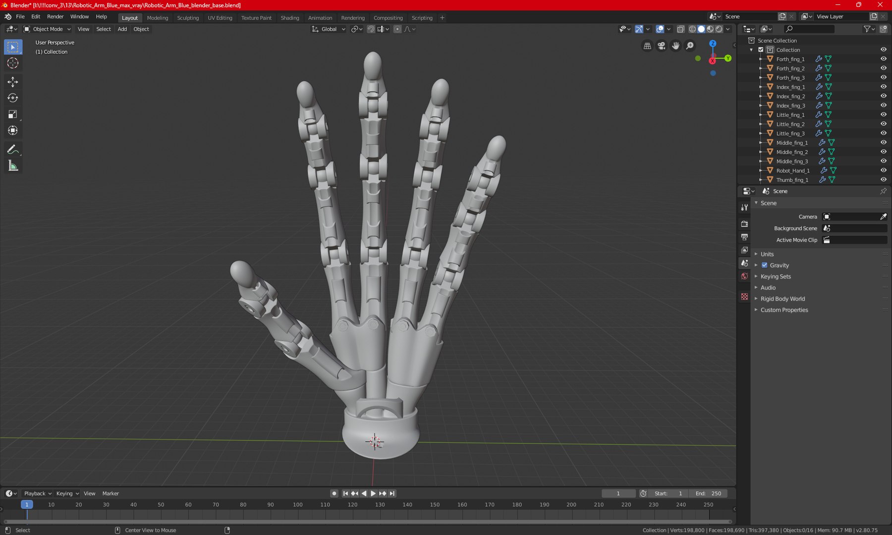 3D Robotic Hand Black - TurboSquid 2234635