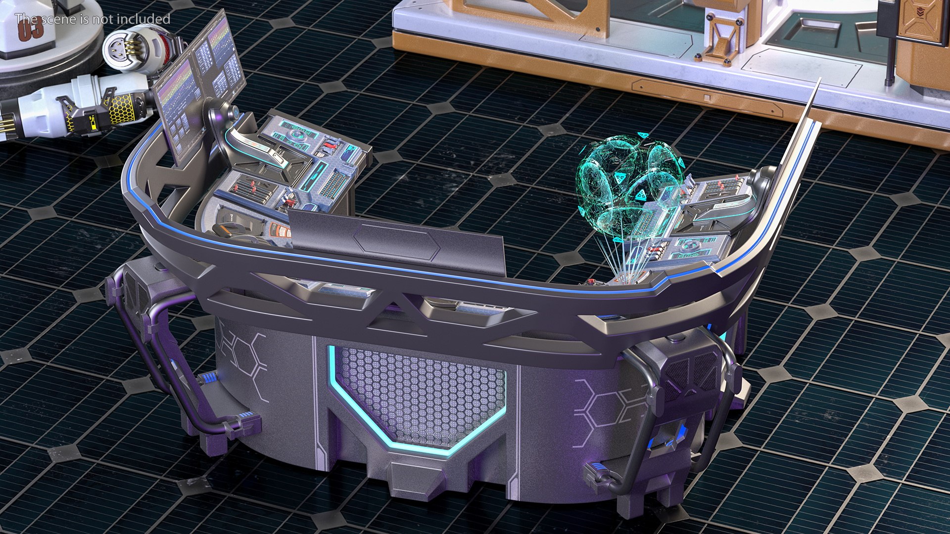 Sci fi hologram control panel 3D - TurboSquid 1652268