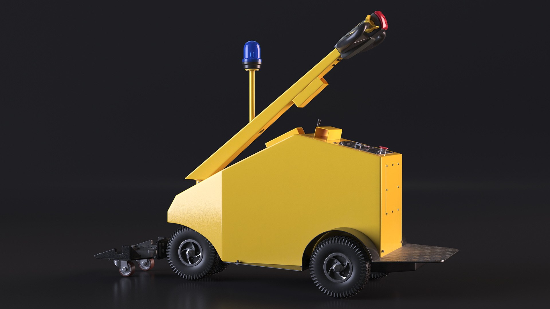 Yellow Electric Trolley Cart Pusher 3D Model - TurboSquid 2094883
