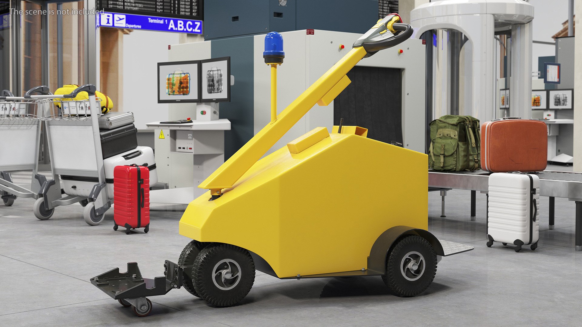 Yellow Electric Trolley Cart Pusher 3D Model - TurboSquid 2094883