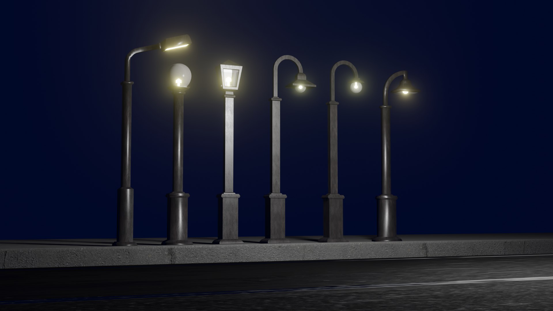 3D Low Poly Street Light Collection - TurboSquid 2116898