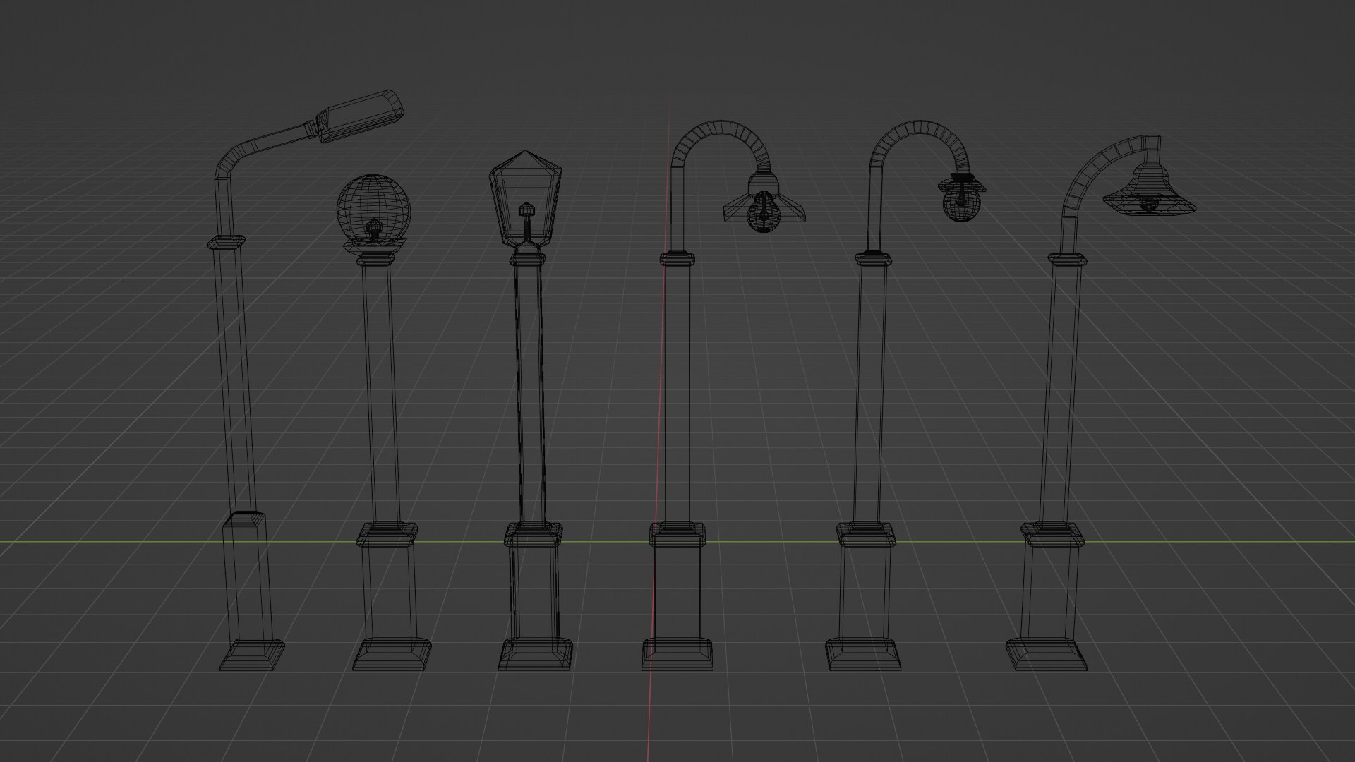 3D Low Poly Street Light Collection - TurboSquid 2116898