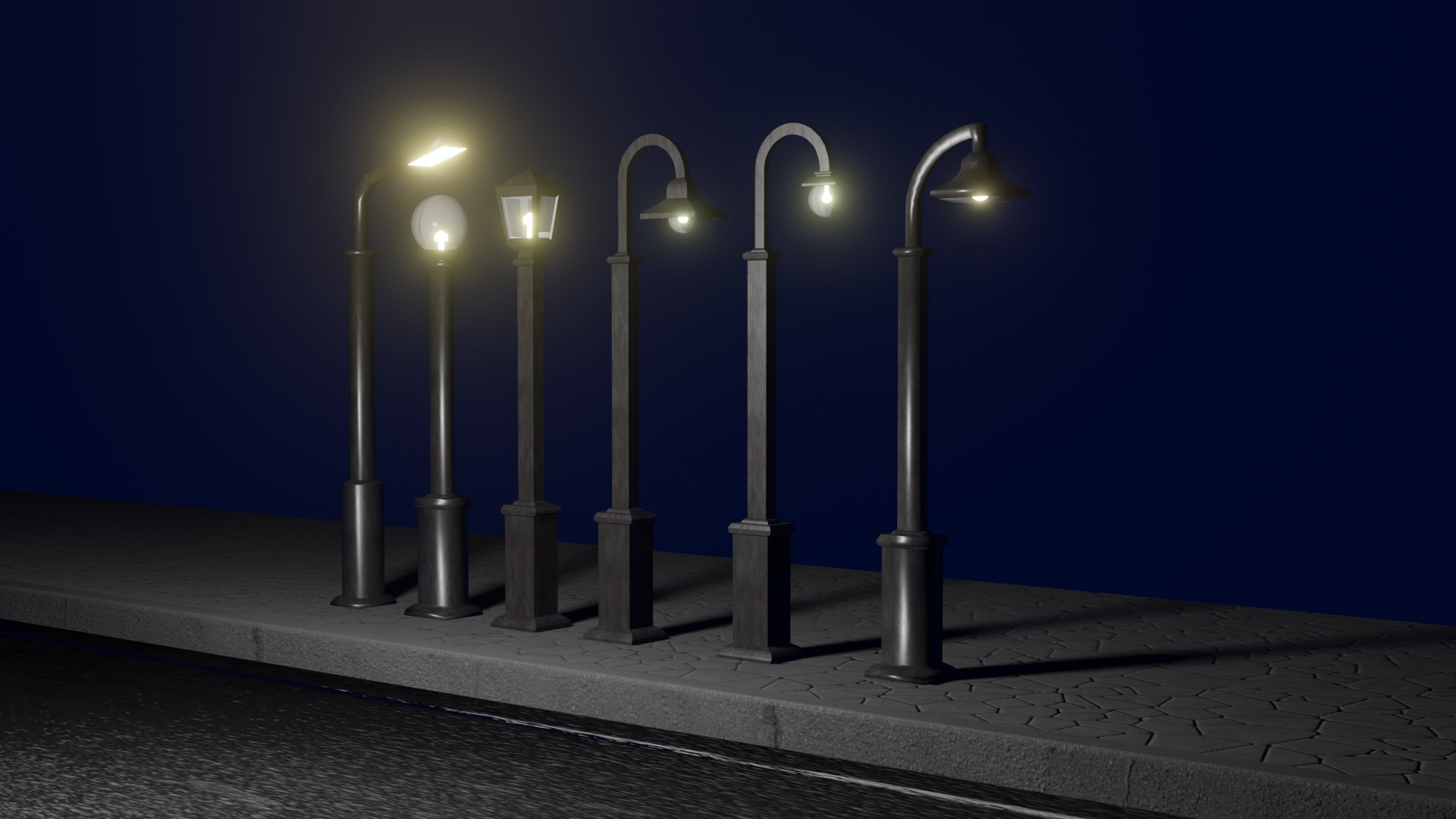 3D Low Poly Street Light Collection - TurboSquid 2116898