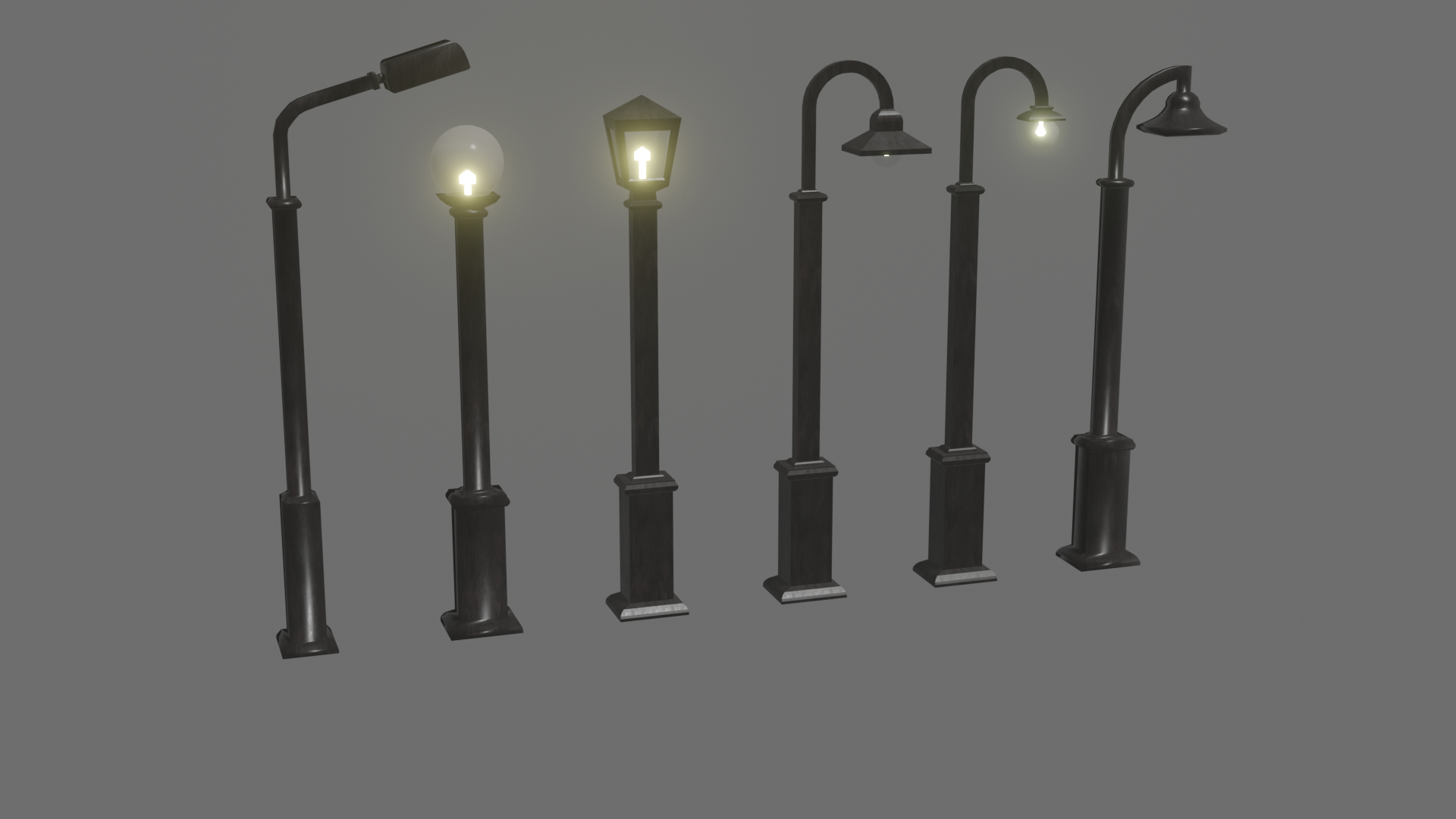 3D Low Poly Street Light Collection - TurboSquid 2116898