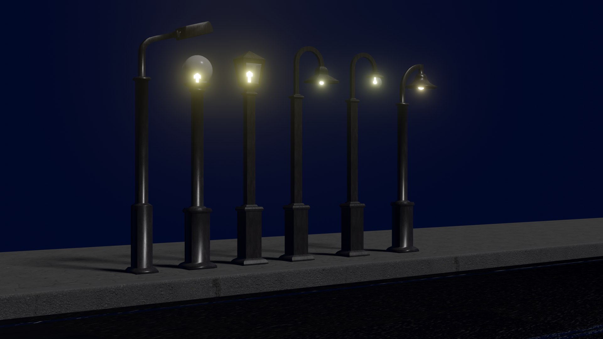 3D Low Poly Street Light Collection - TurboSquid 2116898