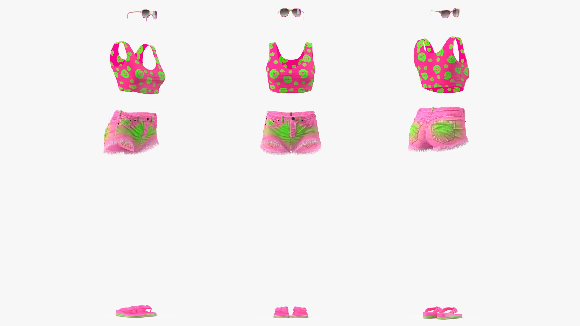 3D Beach Outfits Set - TurboSquid 1738465