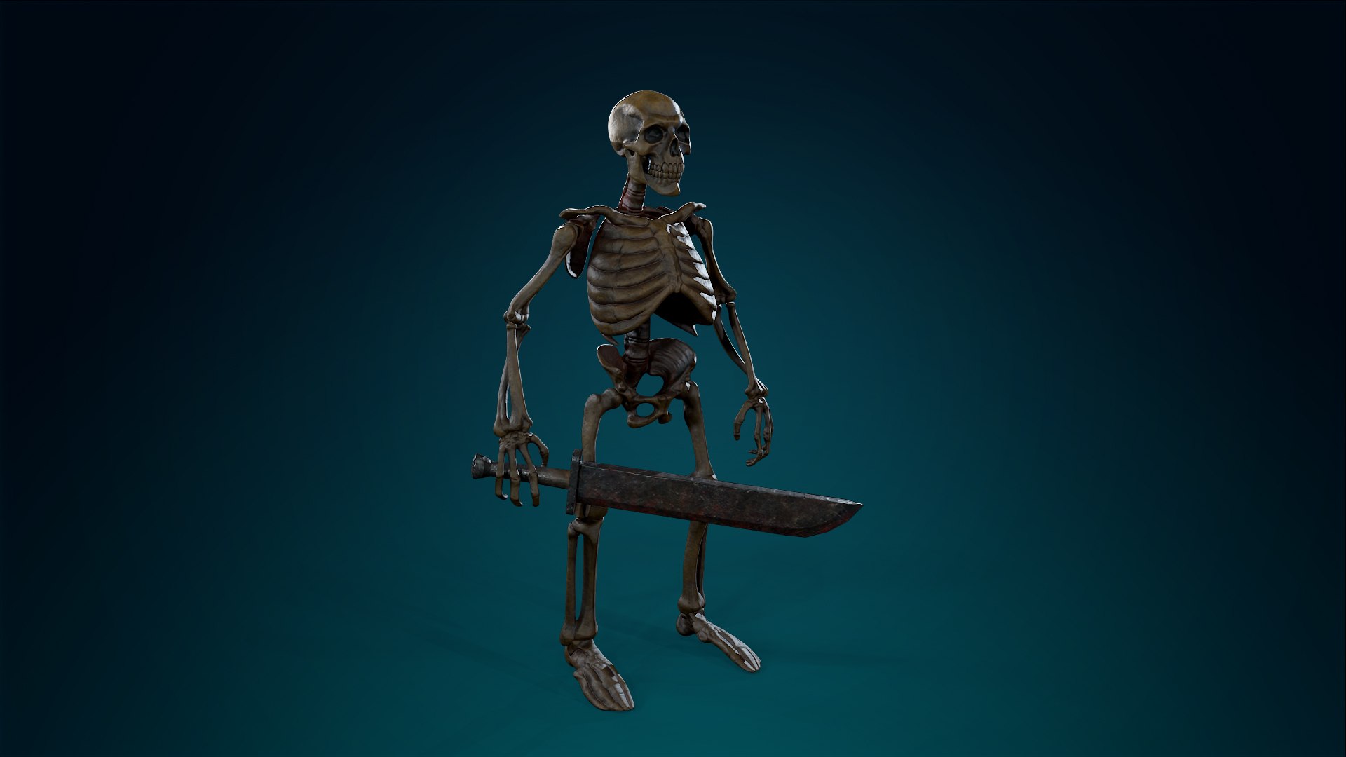 Skeleton Undead Warrior Ancient - Rigged - Animated - Lowpoly - Game ...