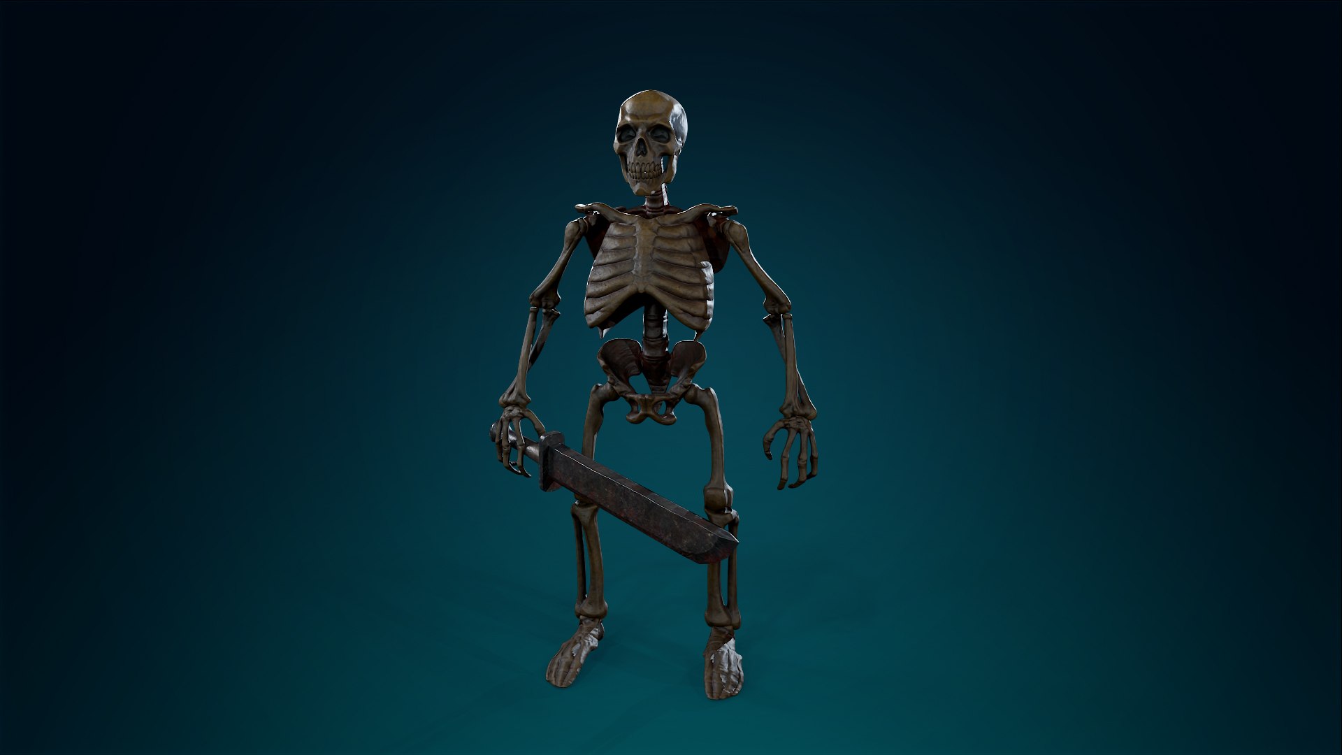 Skeleton Undead Warrior Ancient - Rigged - Animated - Lowpoly - Game ...