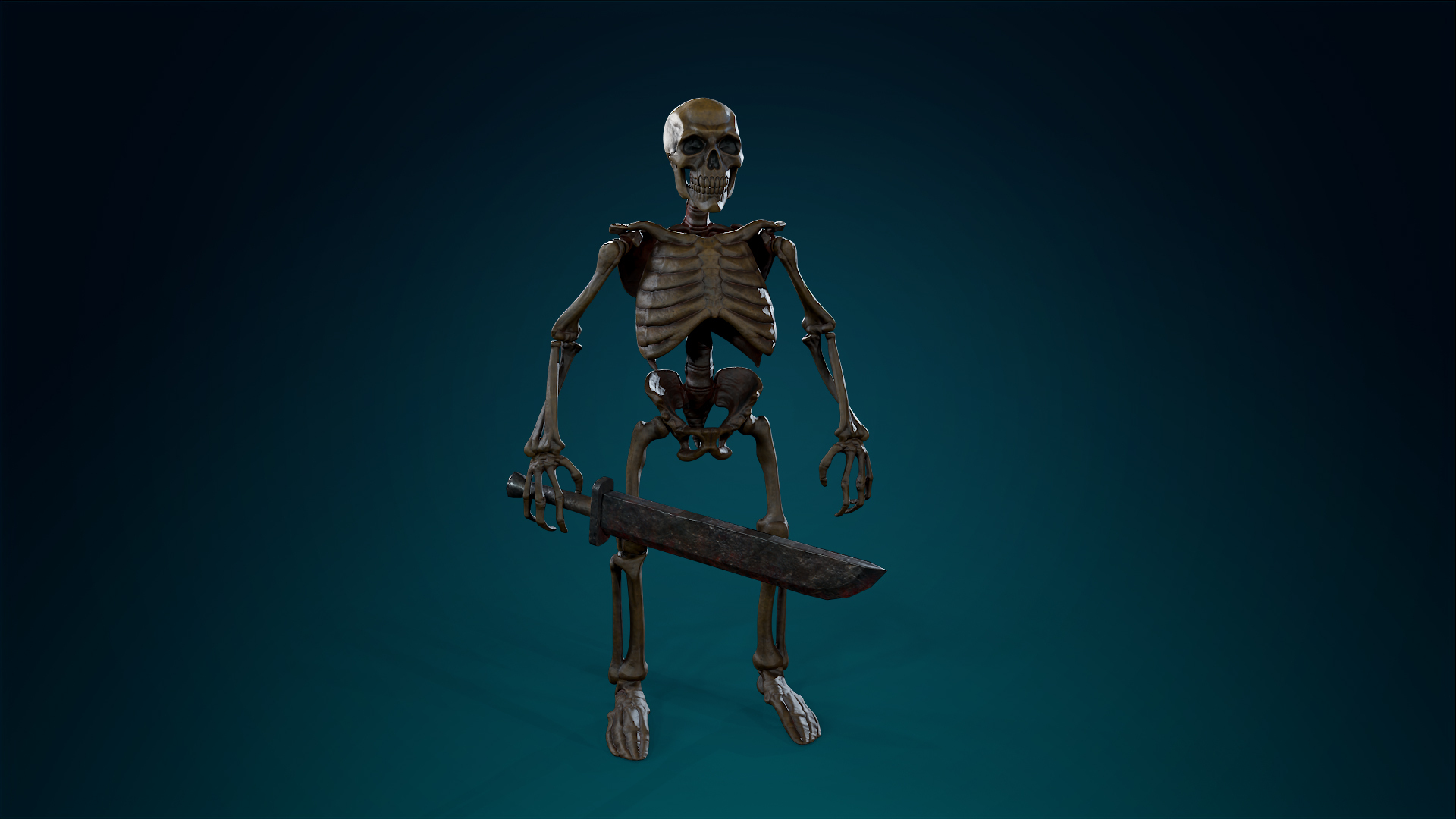 Skeleton Undead Warrior Ancient - Rigged - Animated - Lowpoly - Game ...