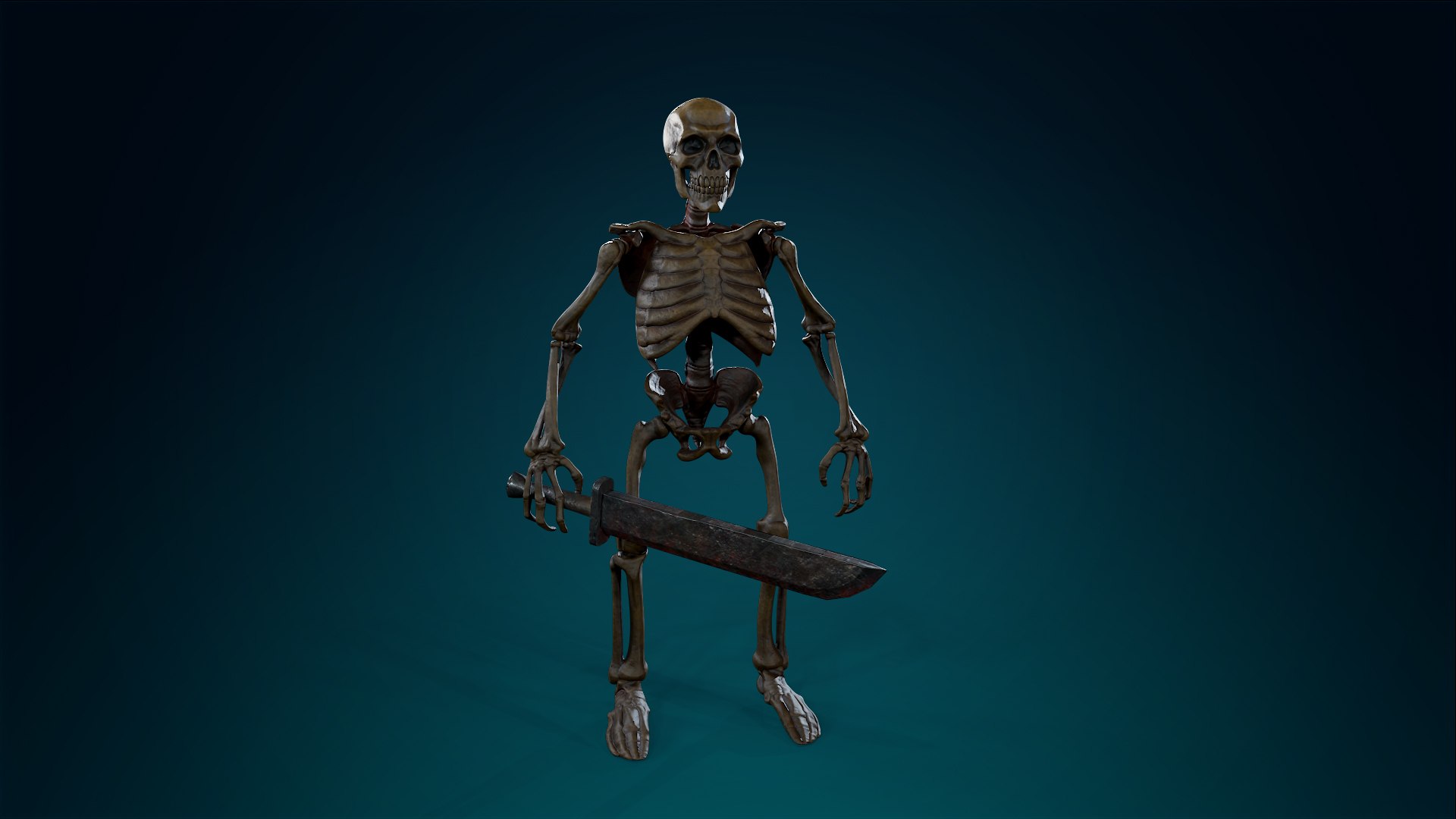 Skeleton Undead Warrior Ancient - Rigged - Animated - Lowpoly - Game ...