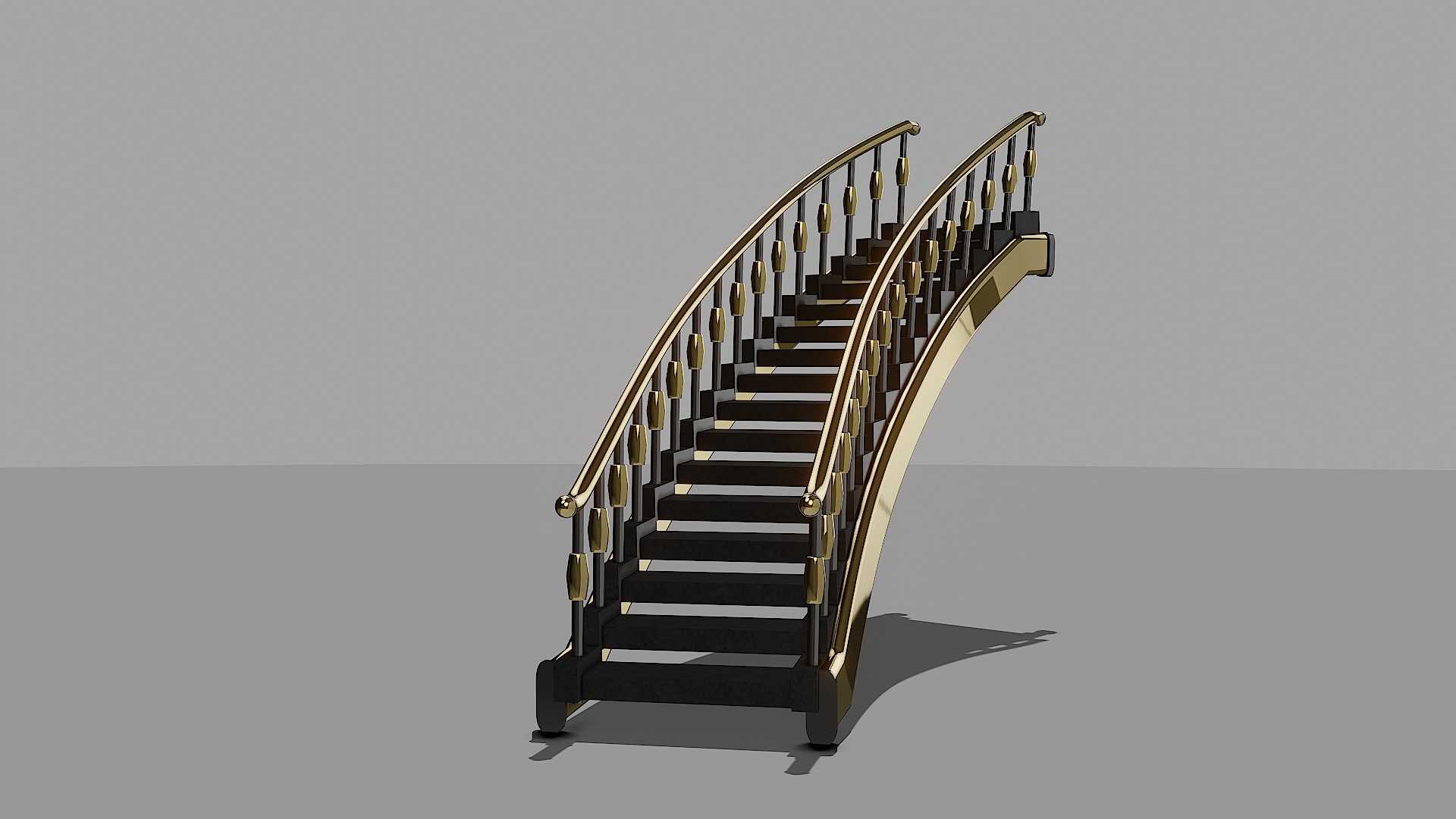 3D Curved Staircase Model - TurboSquid 1956410