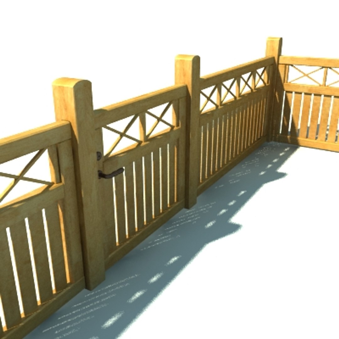 3d model wooden fence