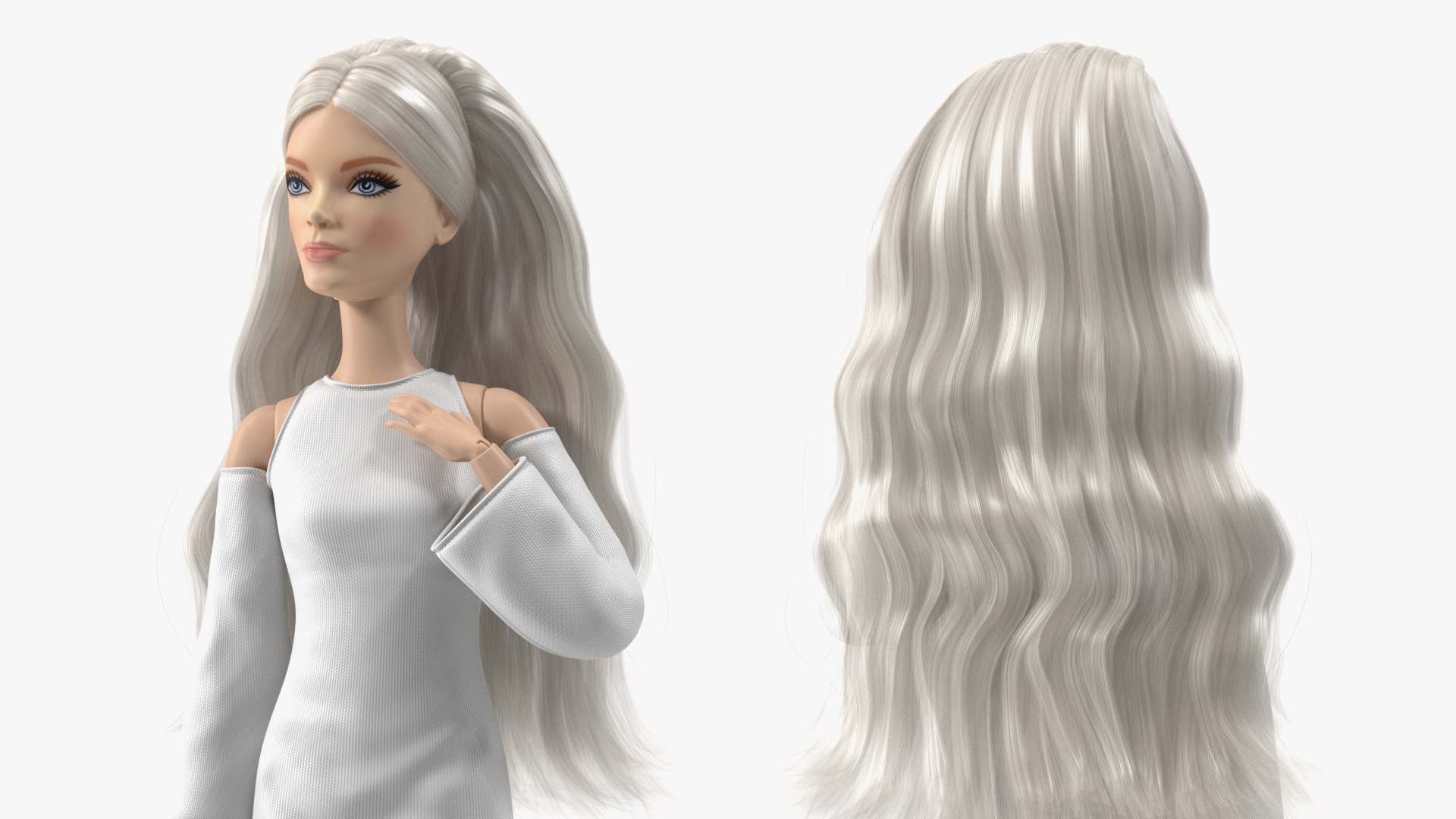 3D Barbie Doll With Long Hair - TurboSquid 1988196