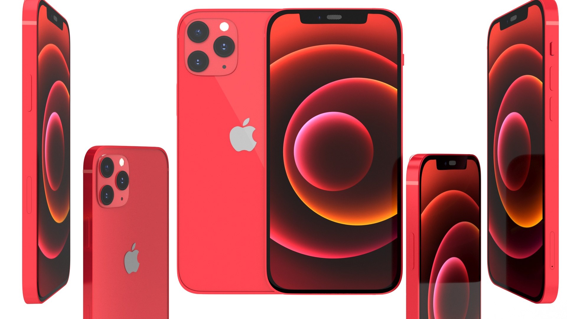 3D Apple Iphone 12 Red - TurboSquid 1638208