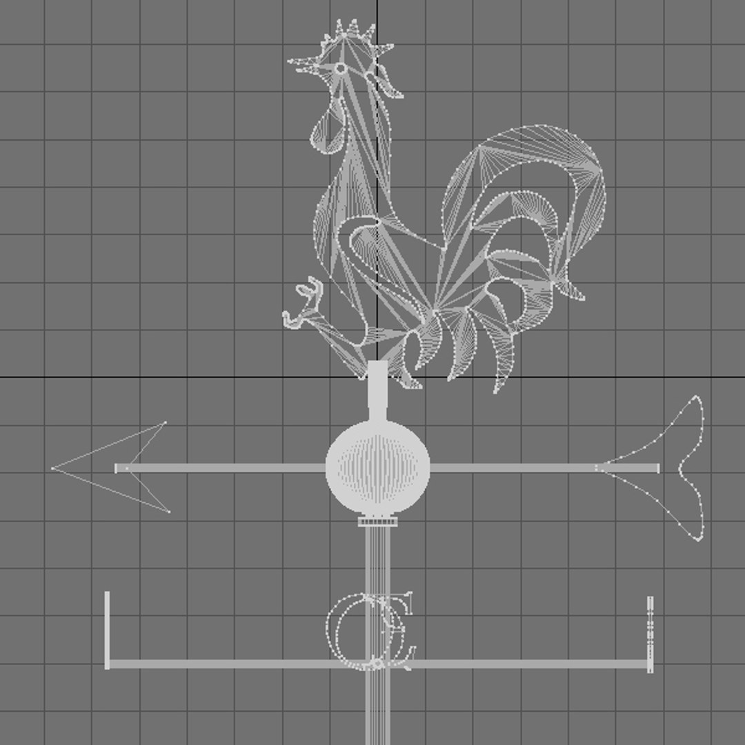 3d Rooster Weathervane Model