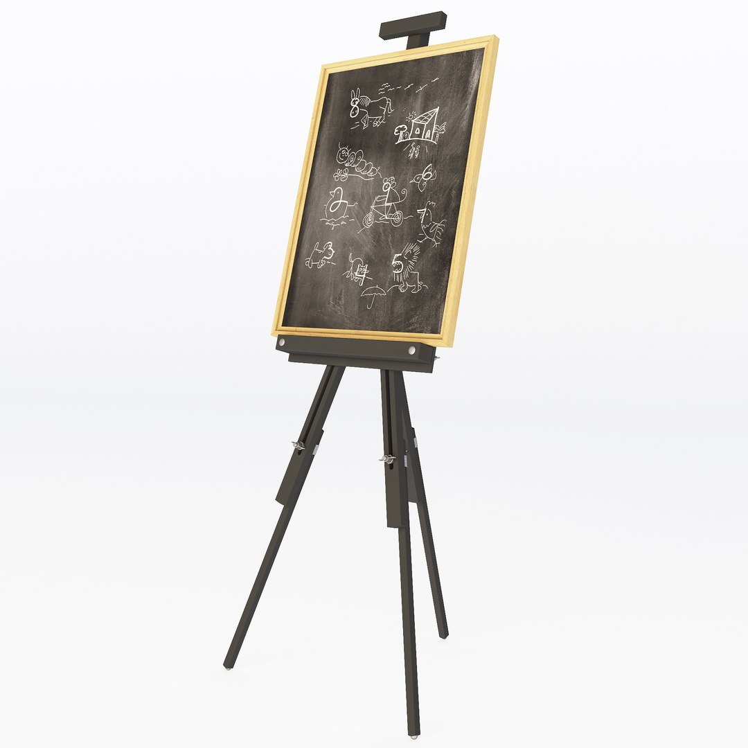Set For Creating Slate Surfaces With Chalk Drawings 4 3D Model ...