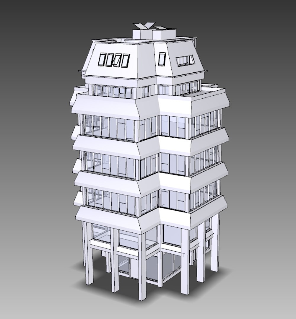Building white 3D model - TurboSquid 1391753