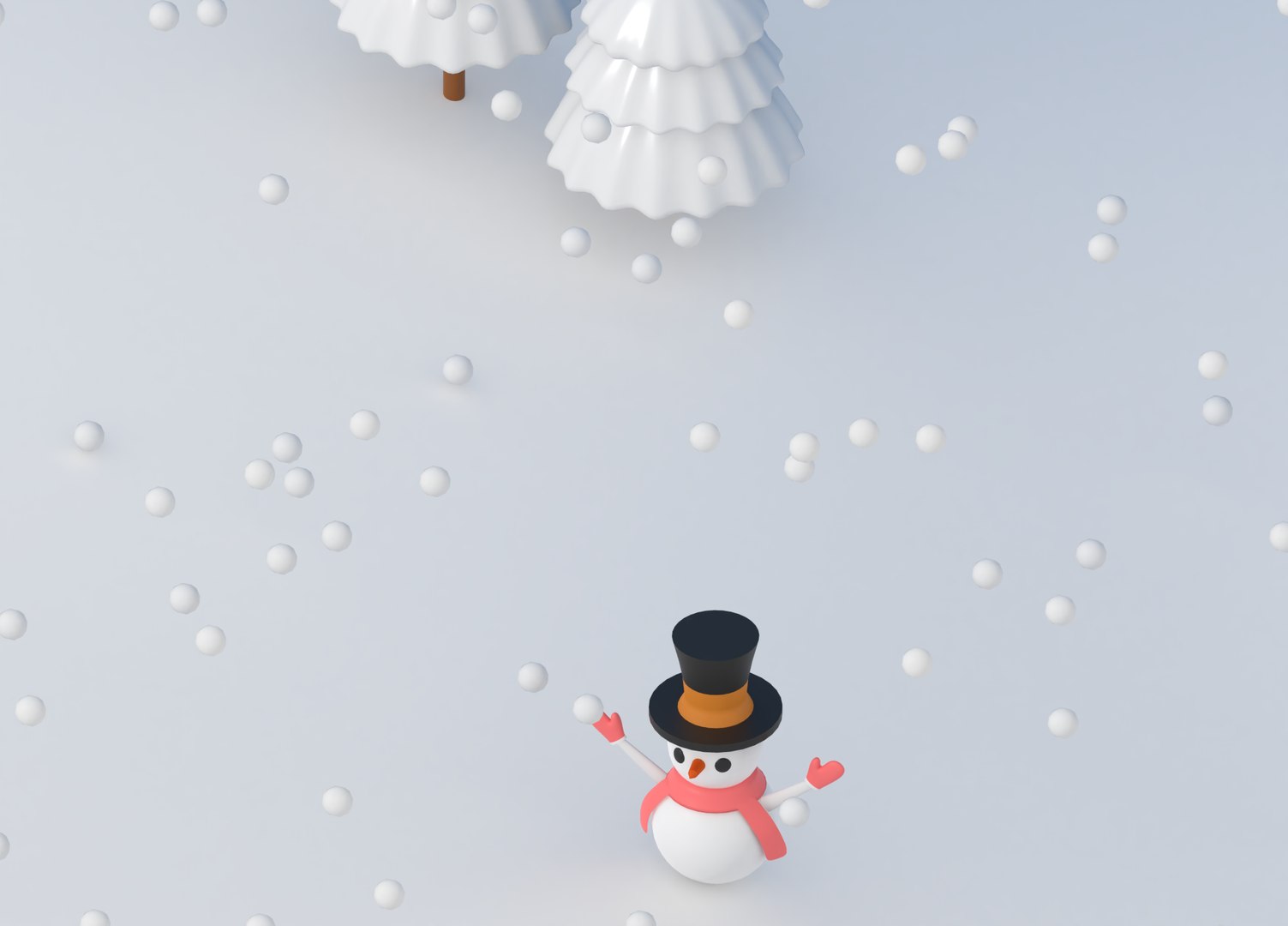 3D cartoon snowman model - TurboSquid 1626360