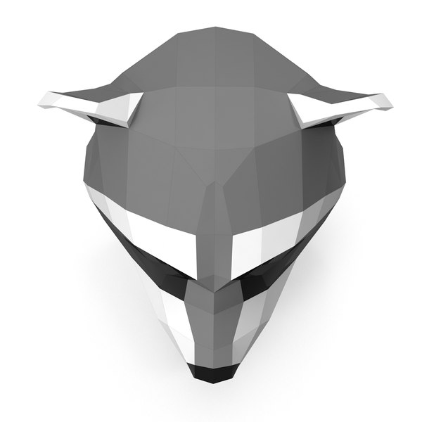 3d model of paper raccoon head