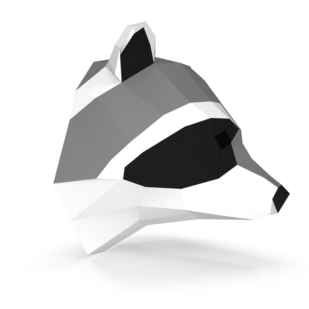 3d Model Of Paper Raccoon Head