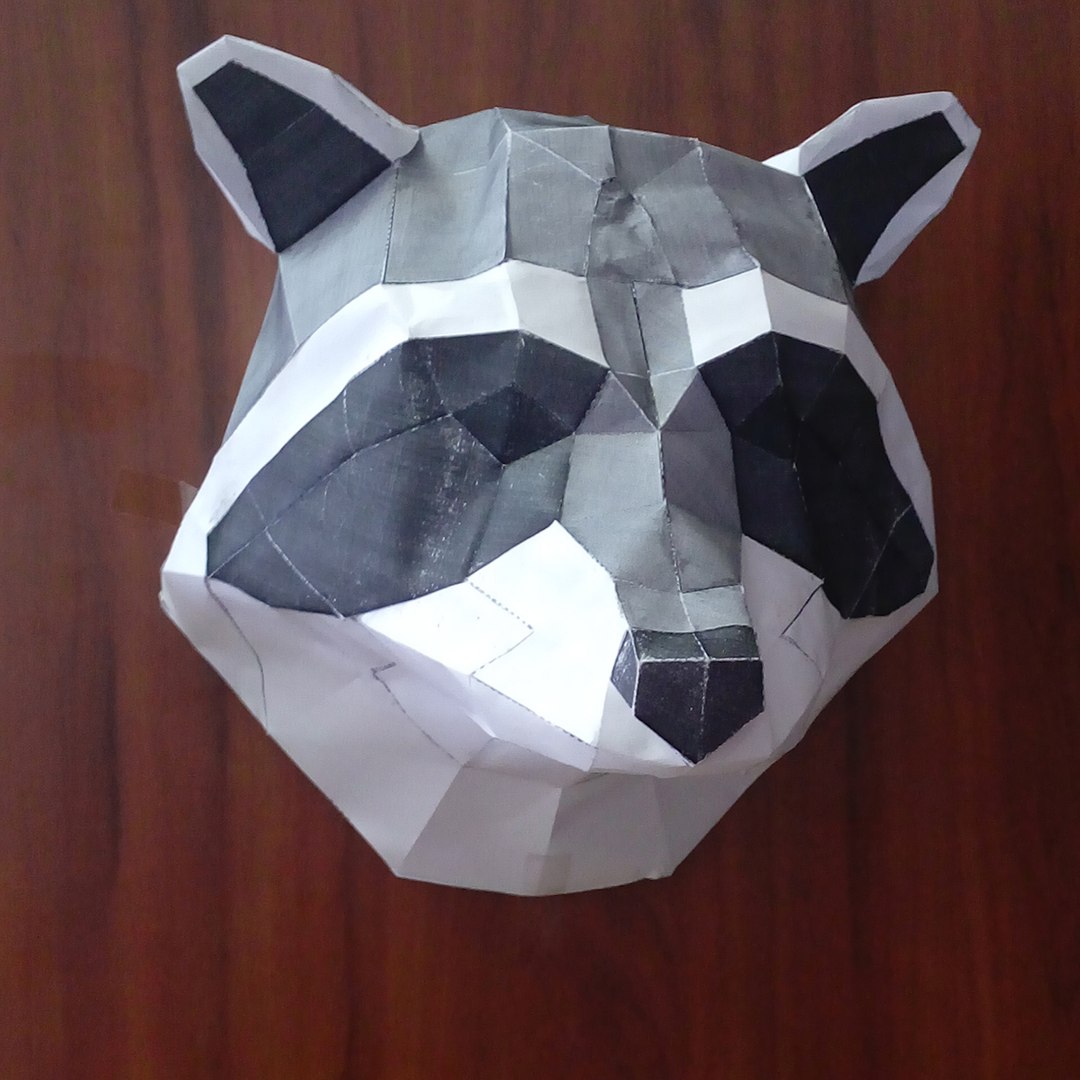 3d Model Of Paper Raccoon Head