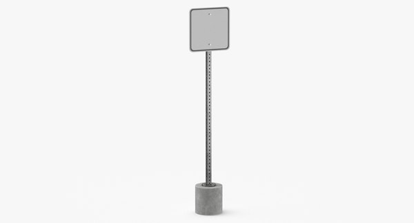 3D Square Street Signs Cylinder Square and U Shape model - TurboSquid ...