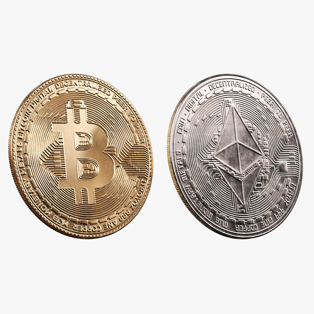 Bitcoin And Ethereum 3D Model - TurboSquid 1718154