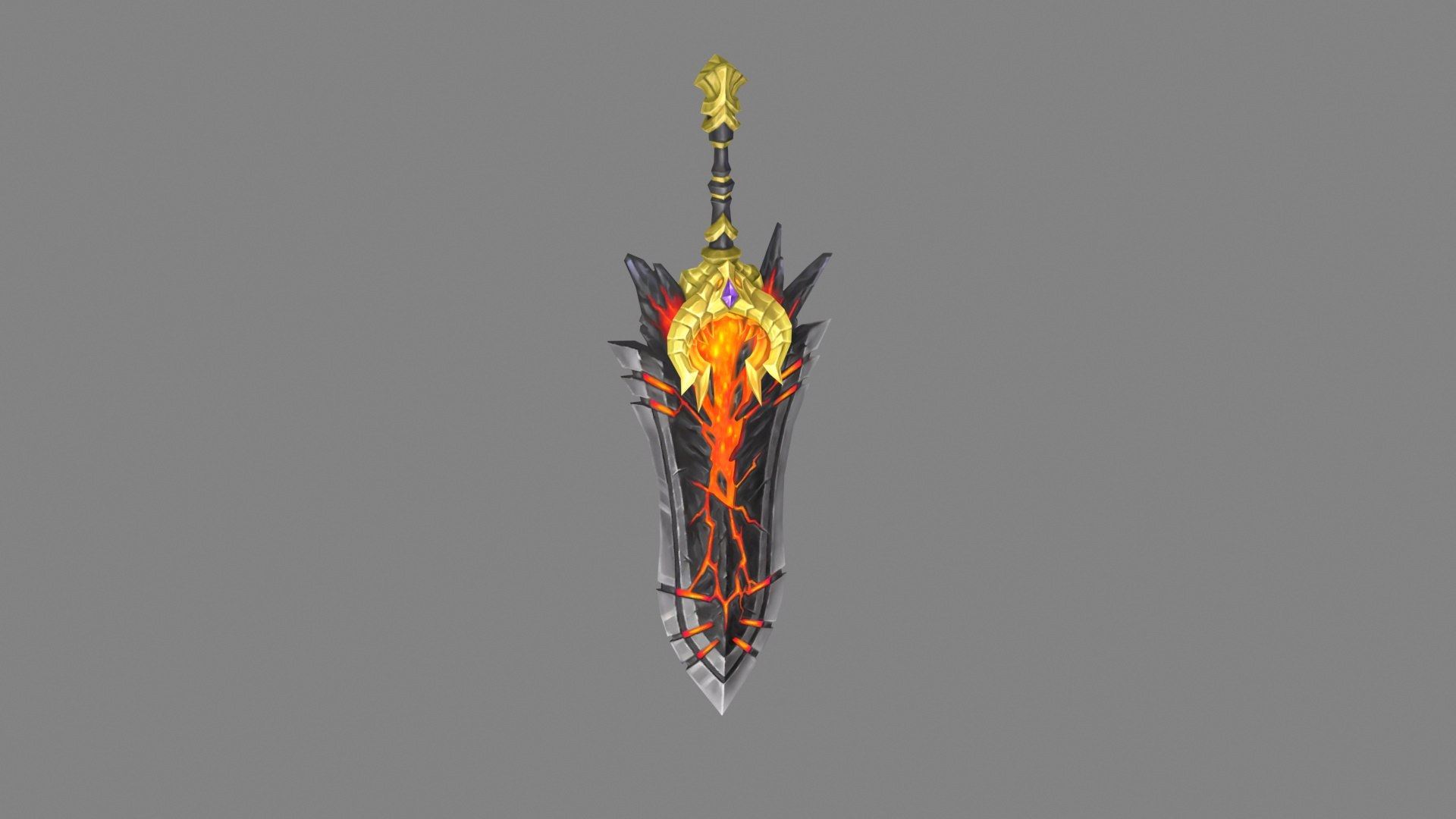 3D Golden Dragon Lava Sword - TurboSquid 2276885